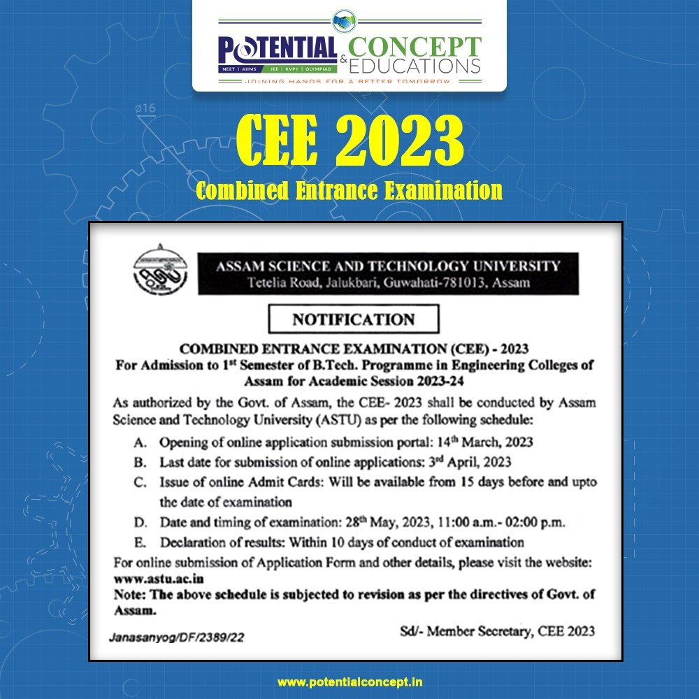 Assam CEE 2023 Exam date and schedule